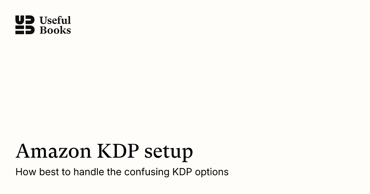 Amazon KDP setup | Useful Books